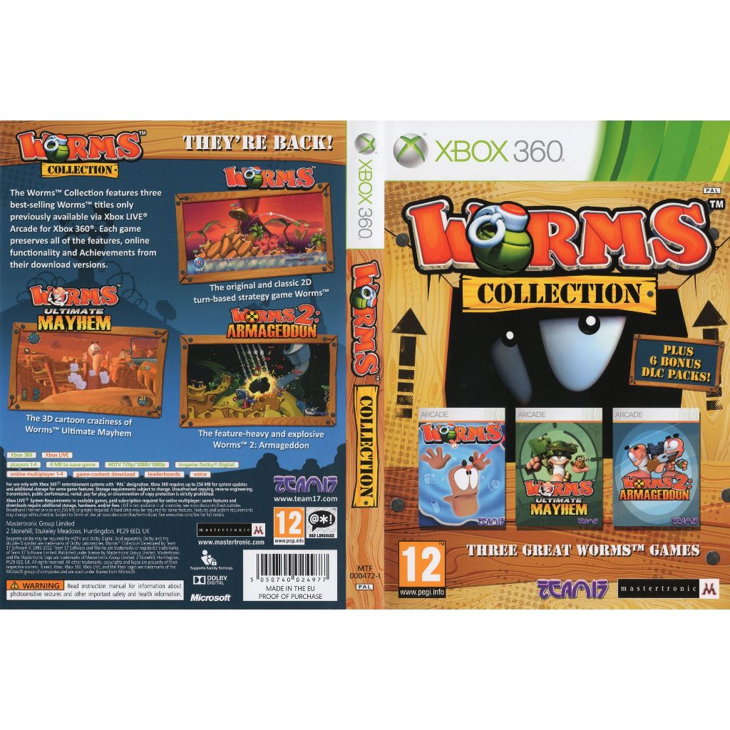Worms Collection P/ XBOX360 (LTU/LT/JTAG/RGH) | Shopee Brasil