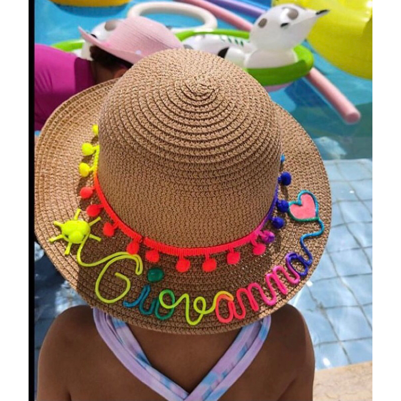 Chapéu infantil de praia personalizado (Dia das crianças) | Shopee Brasil