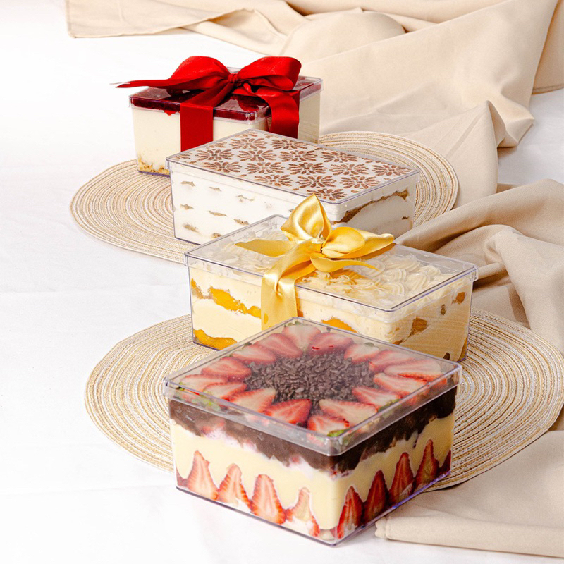 KIT CAIXA P/ SOBREMESA NATAL CAKE BOX 1,500ML QUADRADA ou RETANGULAR ...