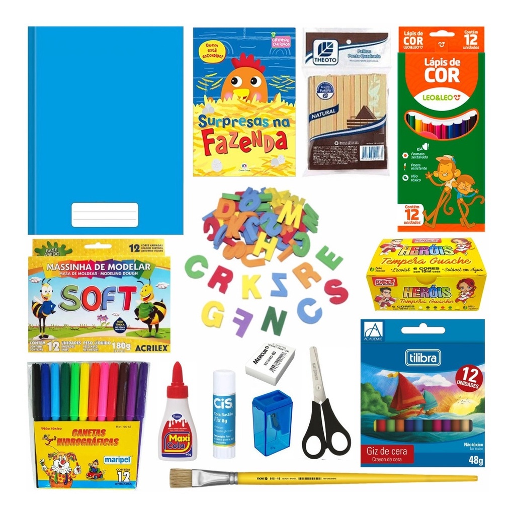 Material Escolar Completo Ensino Infantil Fundamental | Shopee Brasil