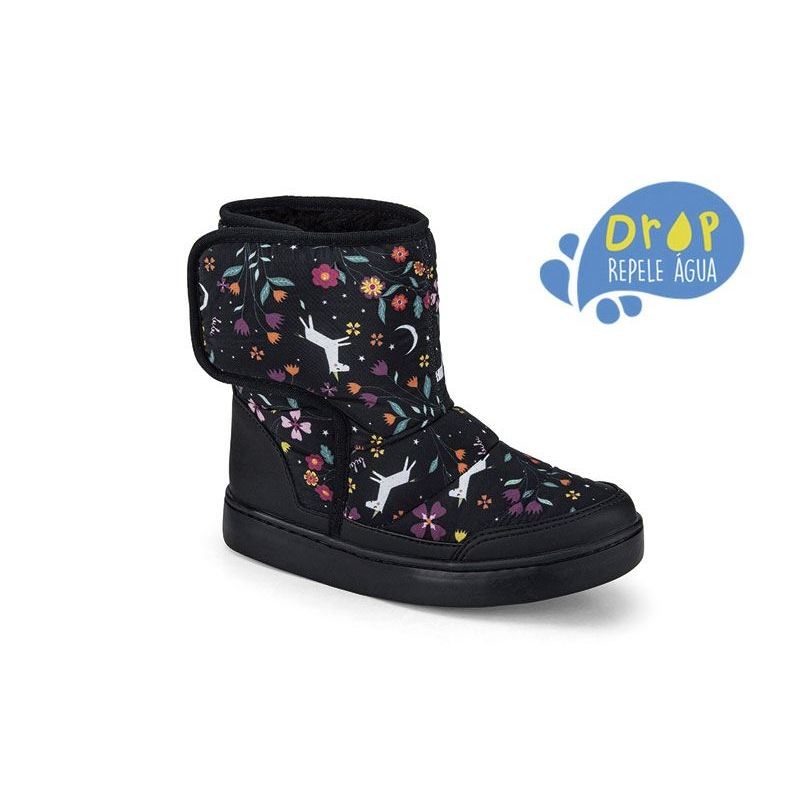 Bota Infantil Bibi Urban Boots Preta Menina Drop 1049174 | Shopee Brasil