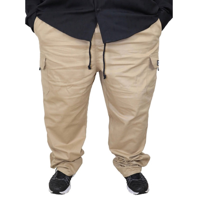 CALÇA CARGO PLUS SIZE 6 BOLSOS ELÁSTICO E CORDÃO NA CINTURA PARA ...