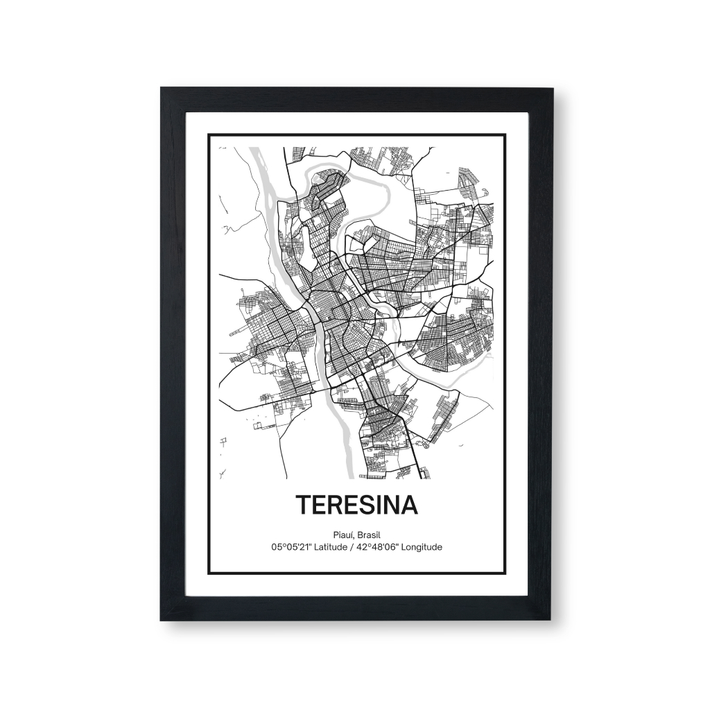 Quadro Mapa Cidade Teresina | Shopee Brasil