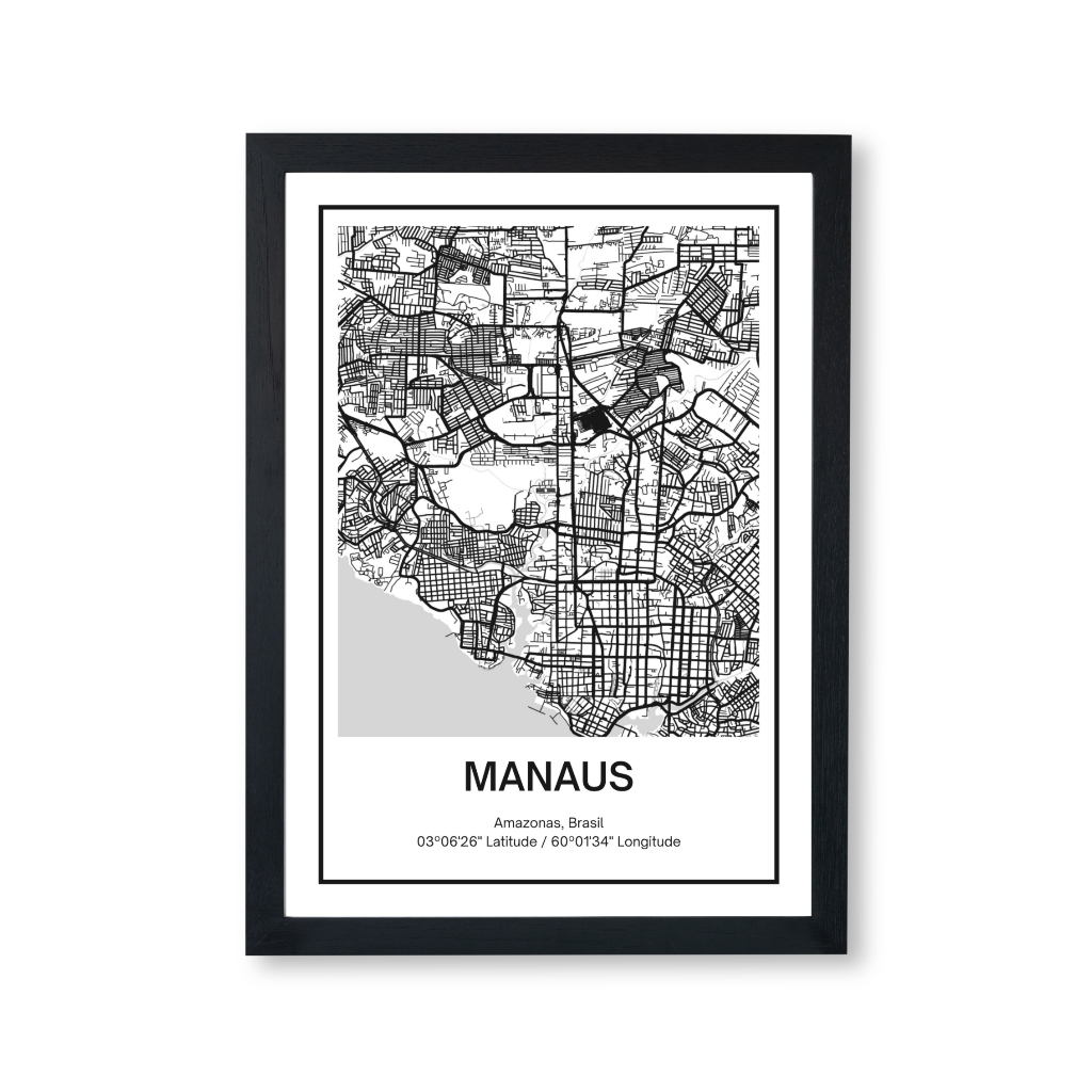 Quadro Decorativo Mapa Cidade de Manaus | Shopee Brasil