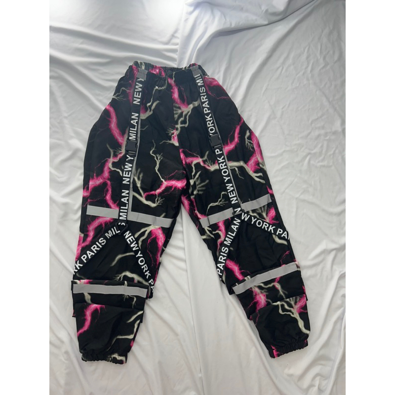 Calça Jogger tactel raio rosa ou raio azul refletiva estilo moda ...