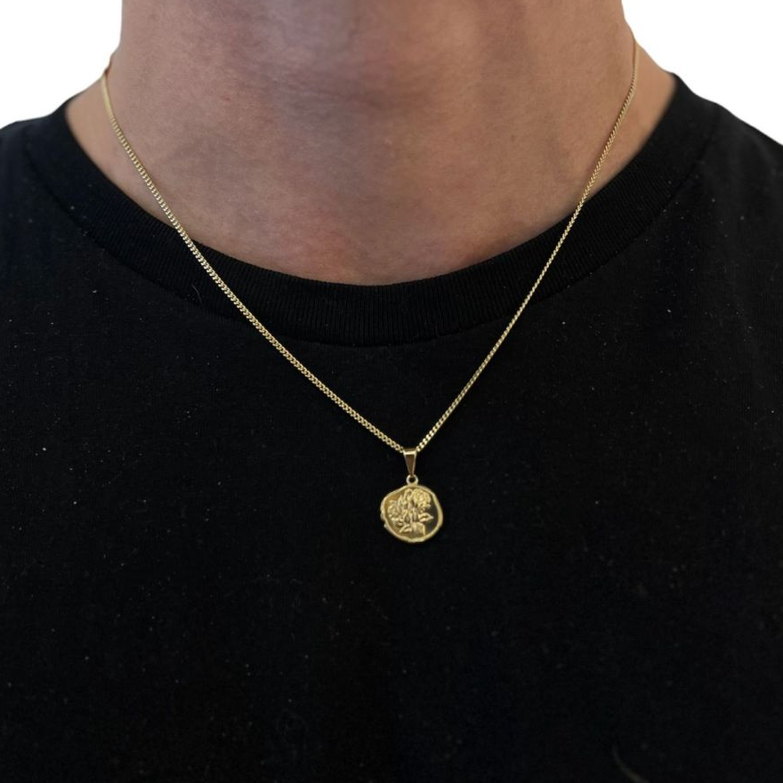 Correntinha Banhada Ouro 18k Curta + Medalha Com Rosas | Shopee Brasil