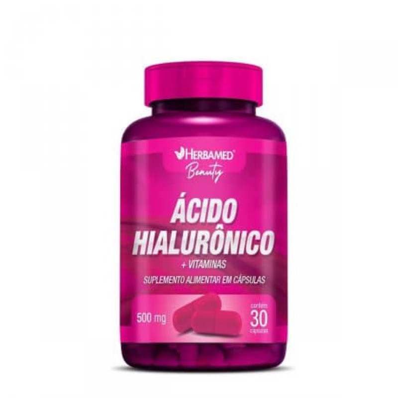Suplemento Ácido Hialurônico + Vitaminas Herbamed 500mg 30 Cápsulas ...