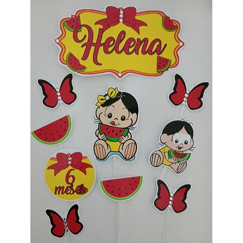 Topo de bolo personalizado tema Magali baby / Topper de bolo / festa em ...