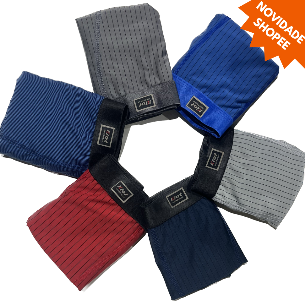 KIT 12 CUECAS BOXER MICROFIBRA ADULTO - KLOT - CUECA BOX RISCA DE GIZ ...