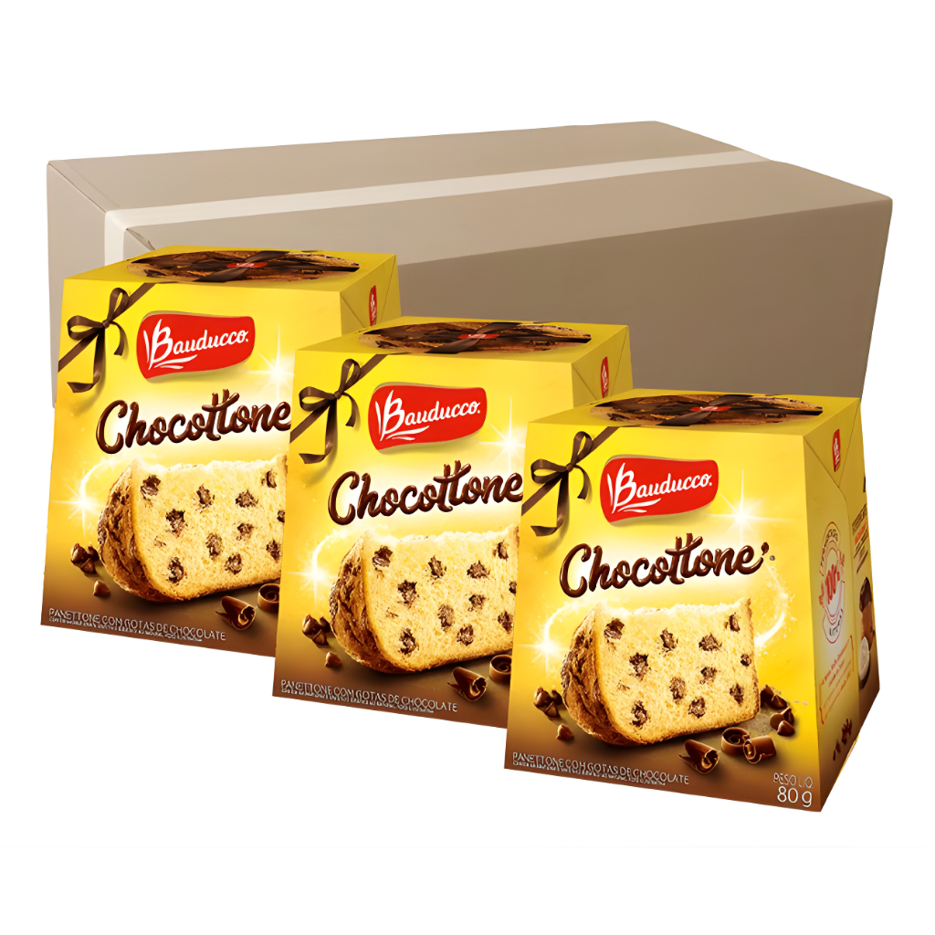 Kit Mini Chocotone Bauducco Caixa C/ 24und 80g cada | Shopee Brasil