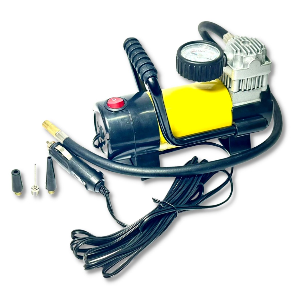 Mini Compressor Ar Automotivo Carro Moto Van Caminhão Manometro Turbo ...