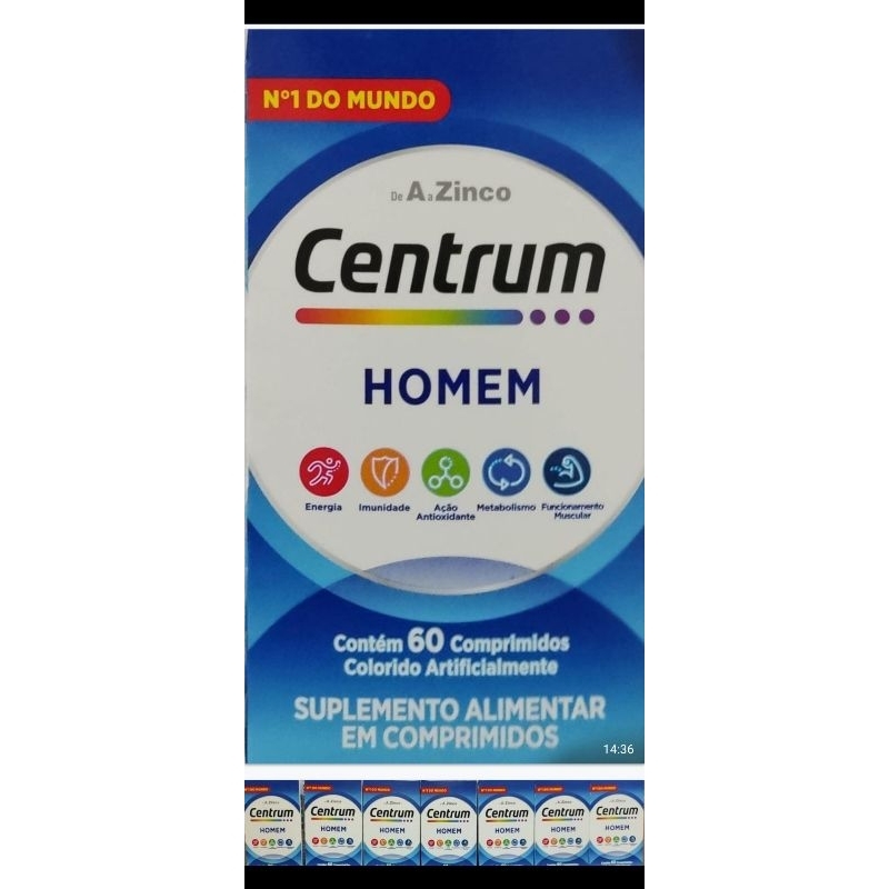 CENTRUM HOMEM 60 COMPRIMIDOS (Maio/2025) | Shopee Brasil