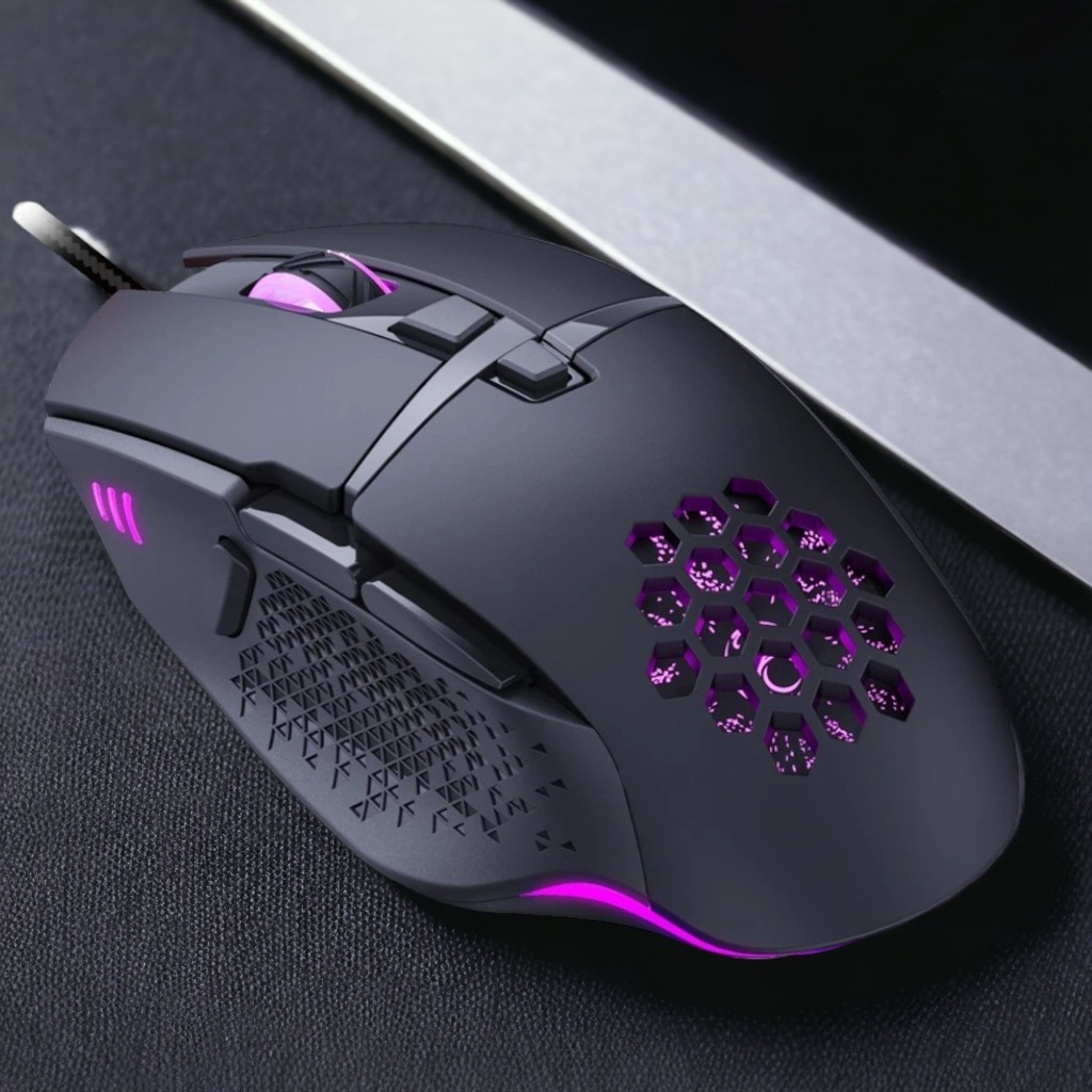 Mouse Gamer Led 7200 DPI Usb Com 8 Botões RGB Luzes Com Fio Alta ...