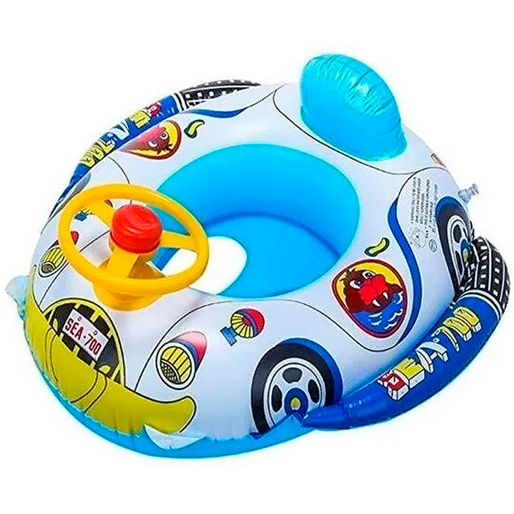 Boia Bote Infantil Inflável Carro Com Volante Buzina Piscina Rio Lagoa ...