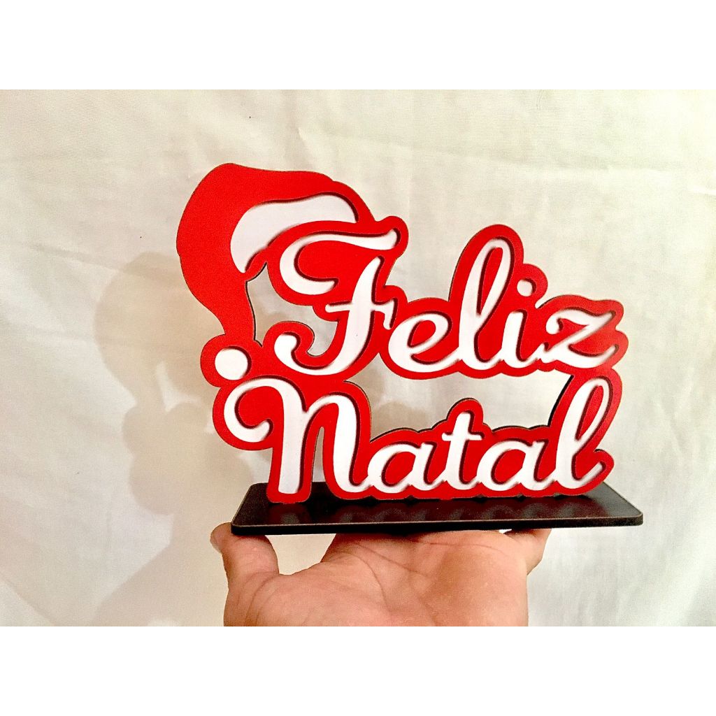 Placa decorativa de mesa seta feliz natal mdf adesivado | Shopee Brasil