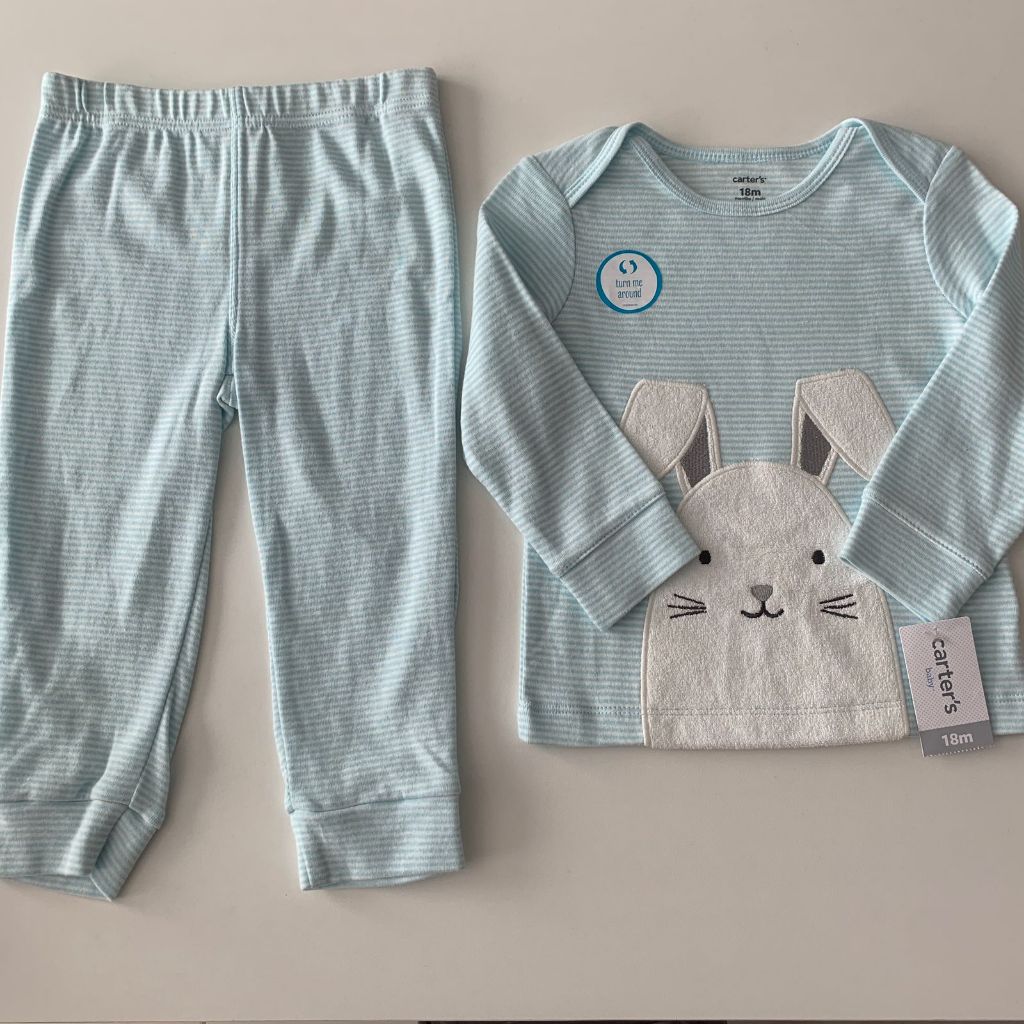 Pijama Coelhinho azul listrado - C@rters (18 meses) | Shopee Brasil
