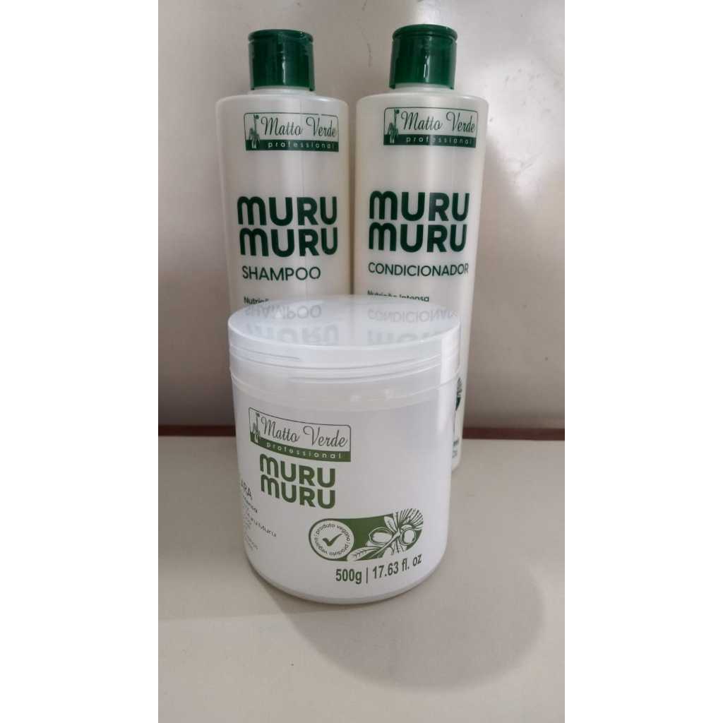 Kit capilar Muru Muru (Mato Verde profissional) 500ml cada | Shopee Brasil