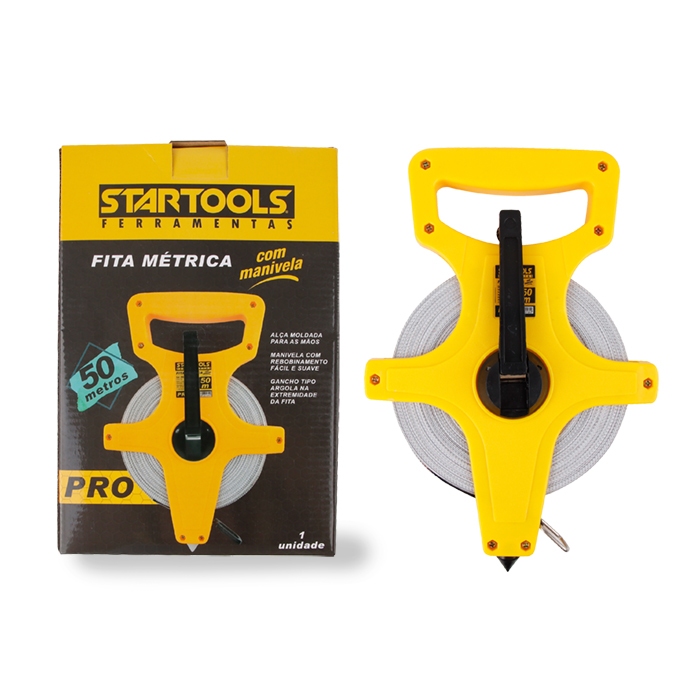 Trena Longa Fita De Fibra Vidro Com Manivela Caixa Aberta 50M e 30M ...