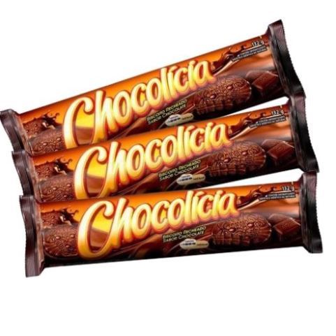 Kit 3x biscoito Recheado Chocolicia 132g | Shopee Brasil