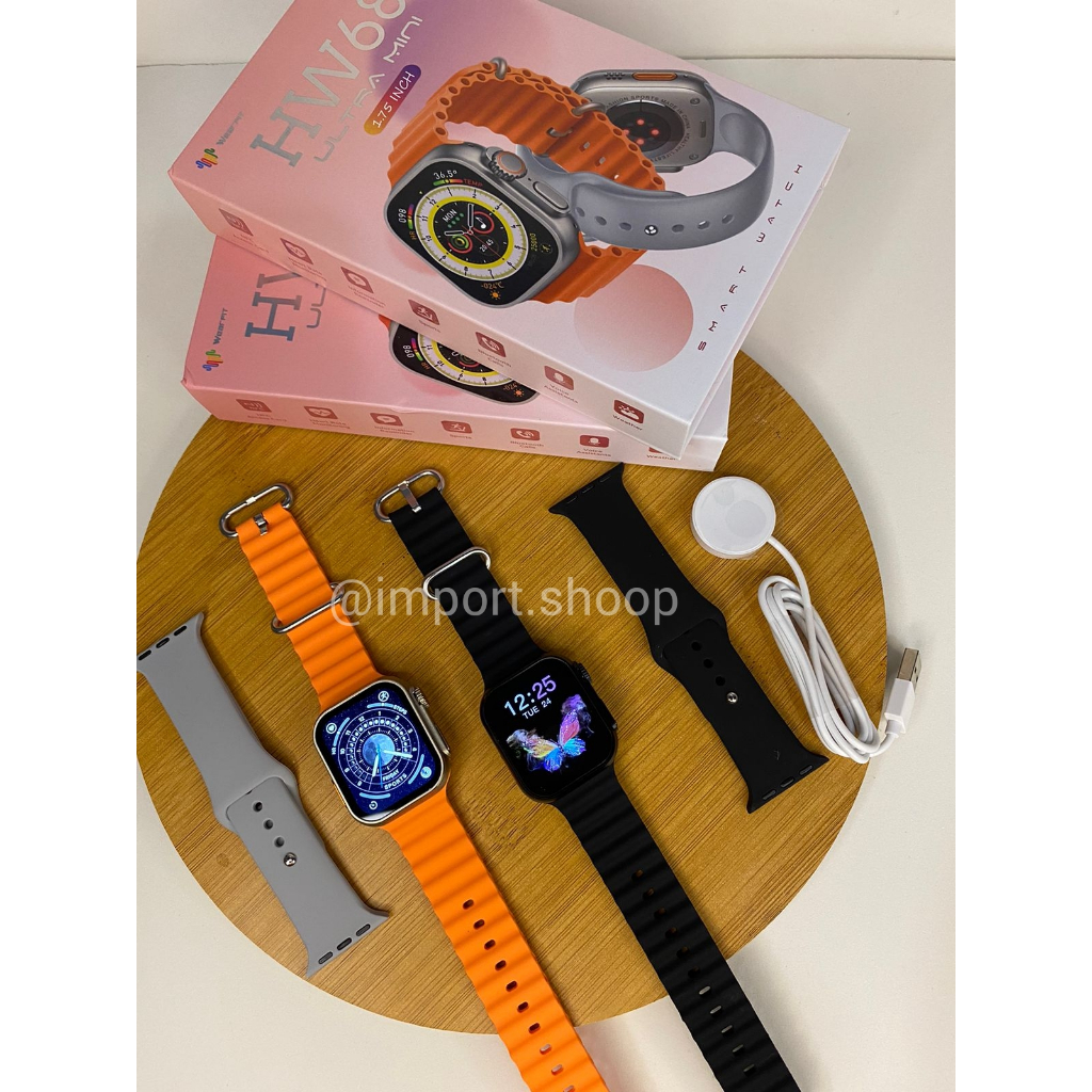 Smartwatch HW68 Ultra Mini 41mm Com 2 Pulseiras Série 8 Lançamento Tela ...