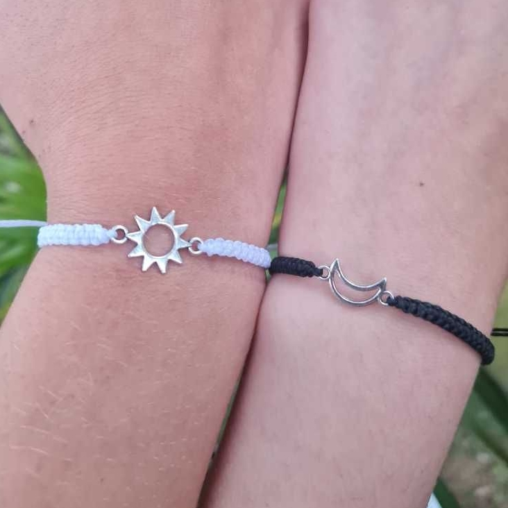 Pulseiras sol e lua/para casal ou amizade | Shopee Brasil