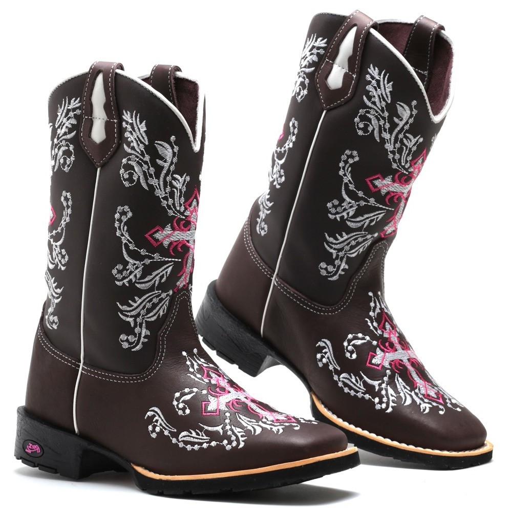 Bota Country Texana Moda Ana Castela Bordado Cruz | Shopee Brasil