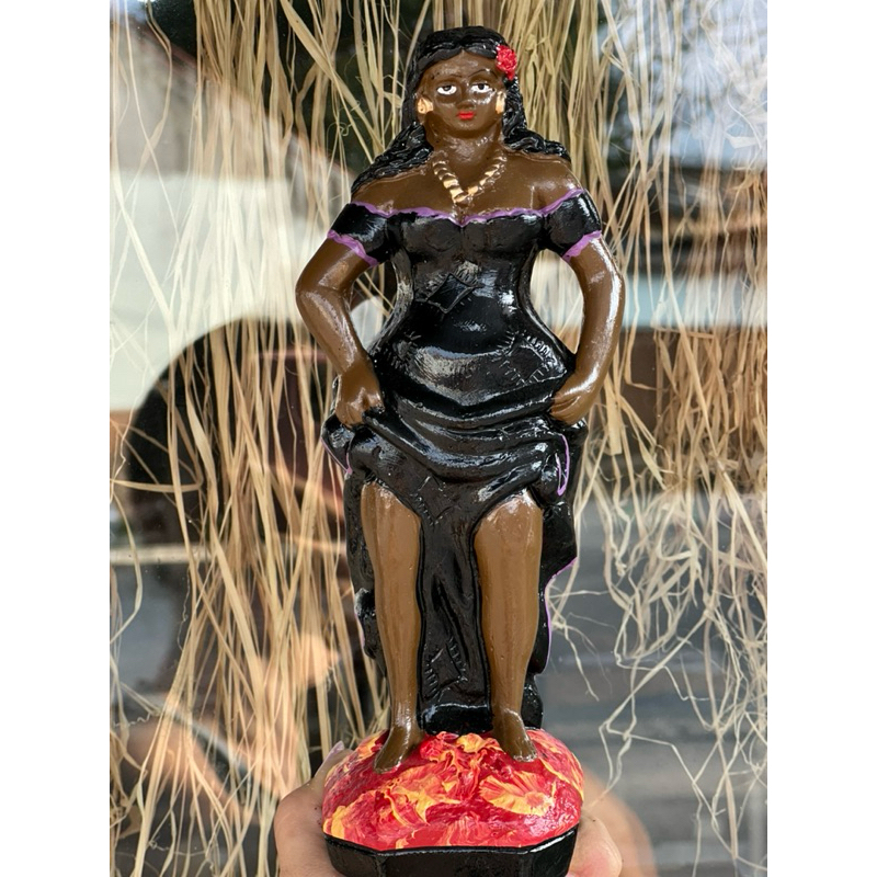 Imagem Pombagira Mulambo 20cm / Preta e Beirada Roxa | Shopee Brasil