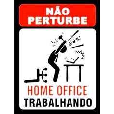 Placa decorativa parede não perturbe home office trabalhando | Shopee ...