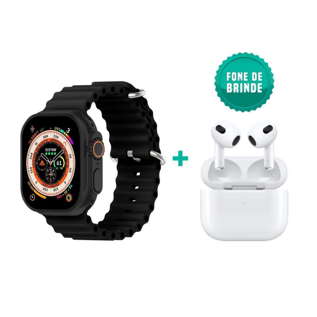 Smartwatch Série 8 Ultra + Fone Ultra Pods | Shopee Brasil