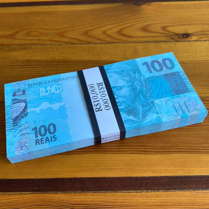 100 Notas de 100 Reais Tamanho Real Cédulas Cenográficas | Shopee Brasil