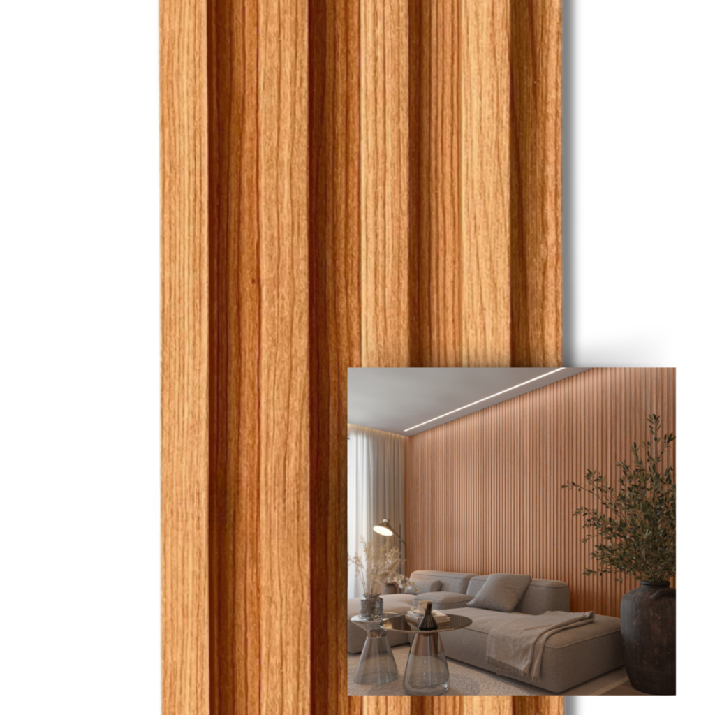 Painel Ripado Revestimento Freijo Mdf Genuíno 90cm X 55cm | Shopee Brasil