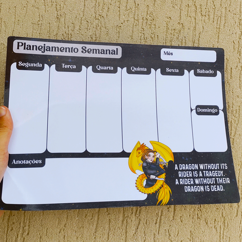 Planner Semanal Magnético - Fourth Wing | Shopee Brasil