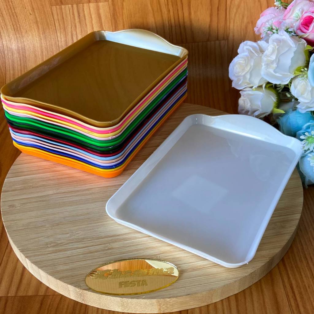 Bandeja Retangular Colorida Média 33x20x2cm | Shopee Brasil