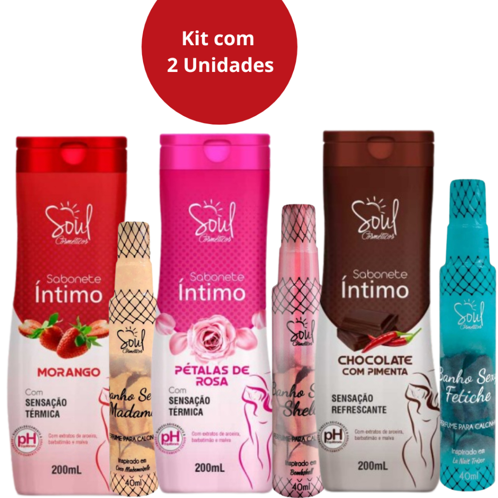 Kit 1 UN Sabonete Intimo Feminino + 1 UN Perfume de Calcinha Shell Soul ...