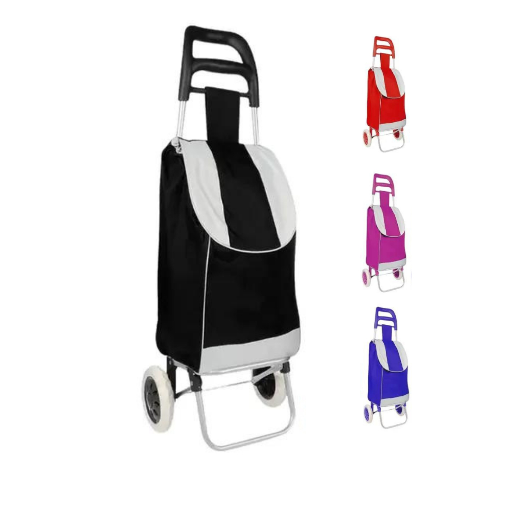 Carrinho de Feira Compras em Aço Rodas Grandes Colorido Multiuso ...