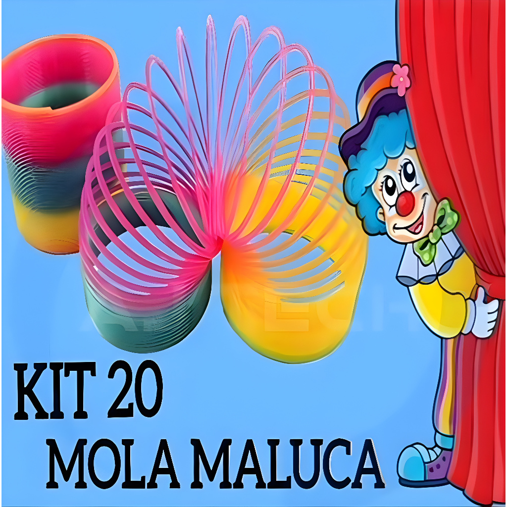Kit 20 Unidades Brinquedo Mola Maluca Colorida Crianças Divertido Anti ...