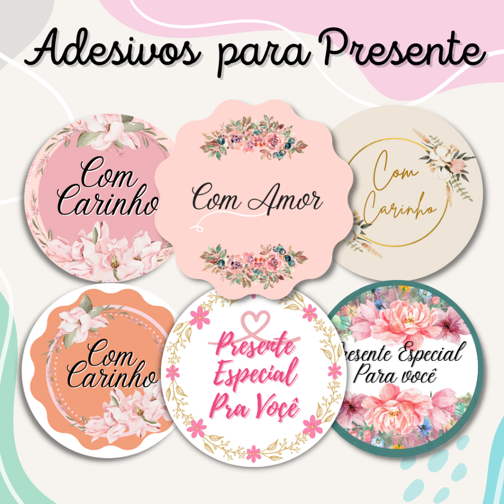 100 Etiquetas Adesivas Com Carinho Com Amor Presente Especial Pra Você ...