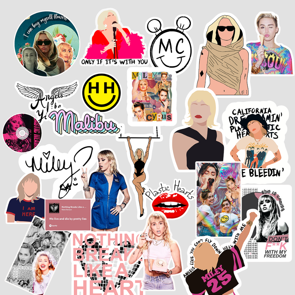 Pack Stickers- Adesivos Miley Cyrus Impermeável 24 unidades ...
