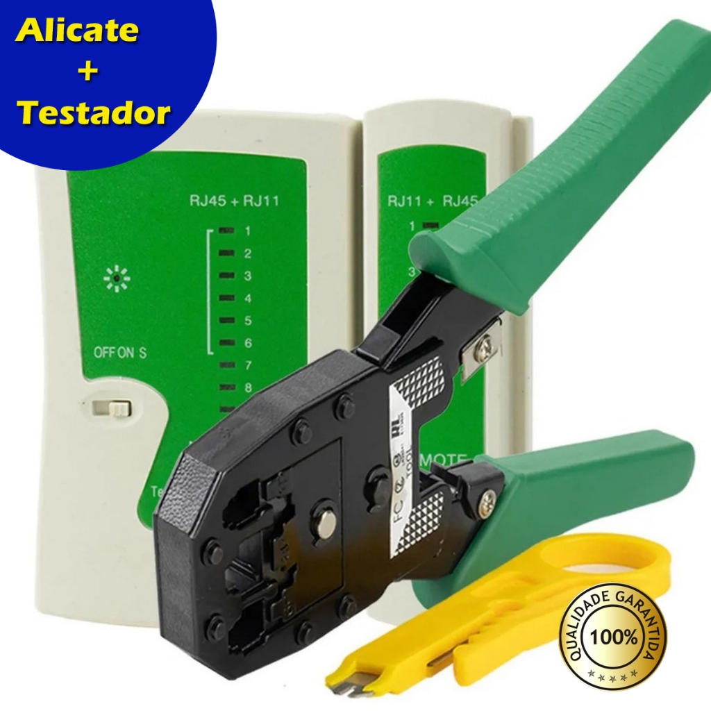 Kit Alicate Crimpar Rj45 Rj11 Profissional + Teste Cabo Rede | Shopee ...