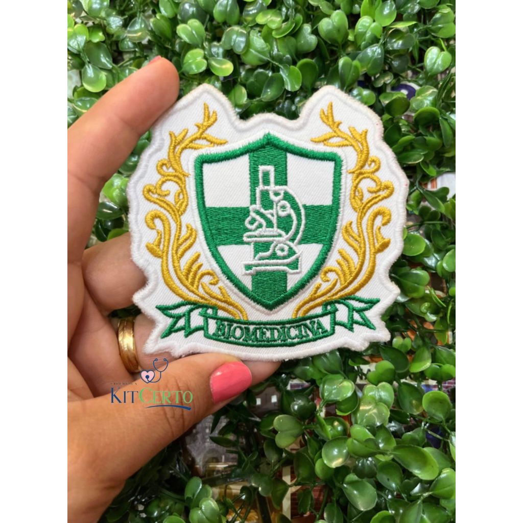 Patch Personalizado Bordado Profissão Biomedicina Termocolante | Shopee ...
