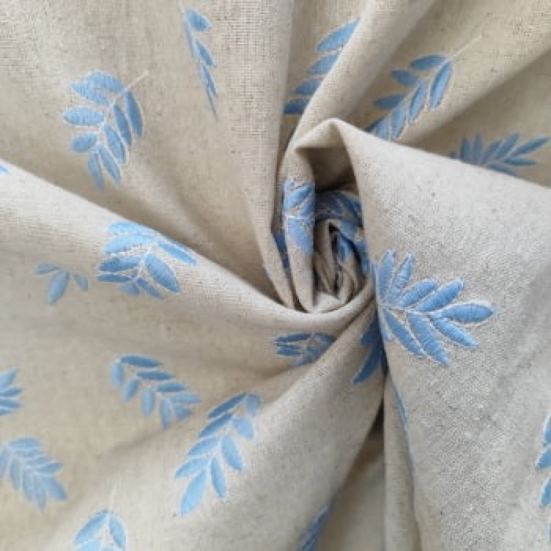 Tecido linho bordado 1 metro x 1,30 largura. Poá. Rústico | Shopee Brasil