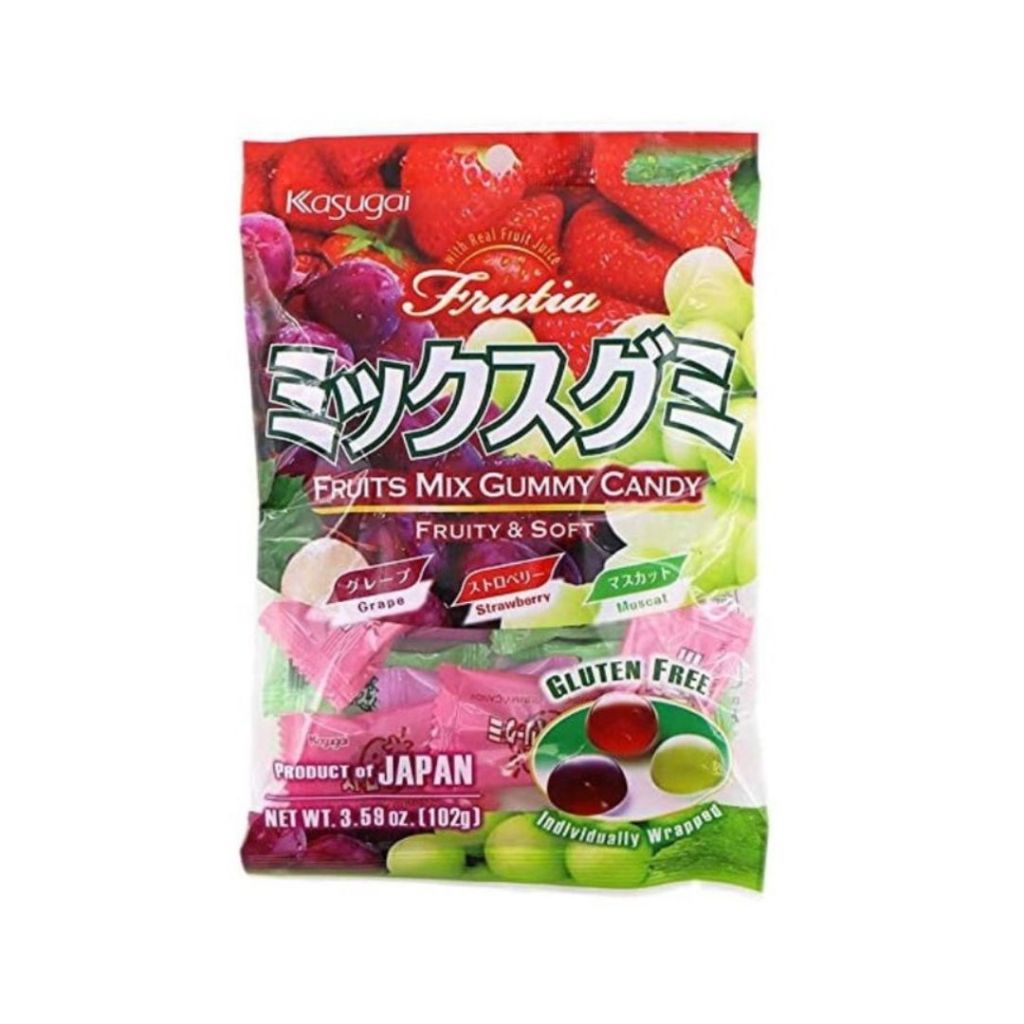 Bala De Goma Japonesa MIX FRUTAS Gummy Candy Kasugai | Shopee Brasil