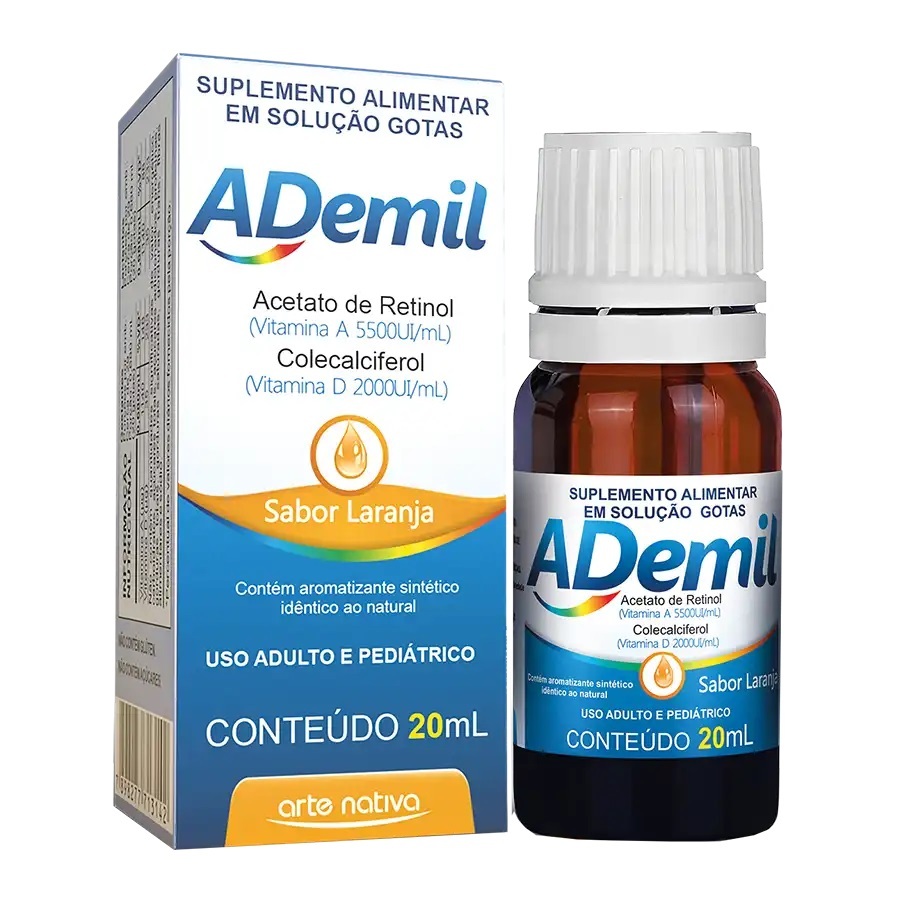 Ademil Gotas 20ml Vitaminas A Vitamina D Arte Nativa | Shopee Brasil
