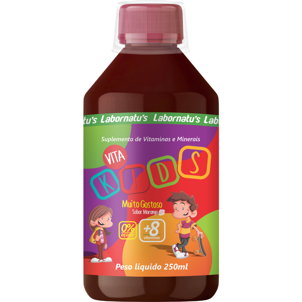 Vitamina Vita Kids Infantil 250ml- Completa com Minerais - Morango ...