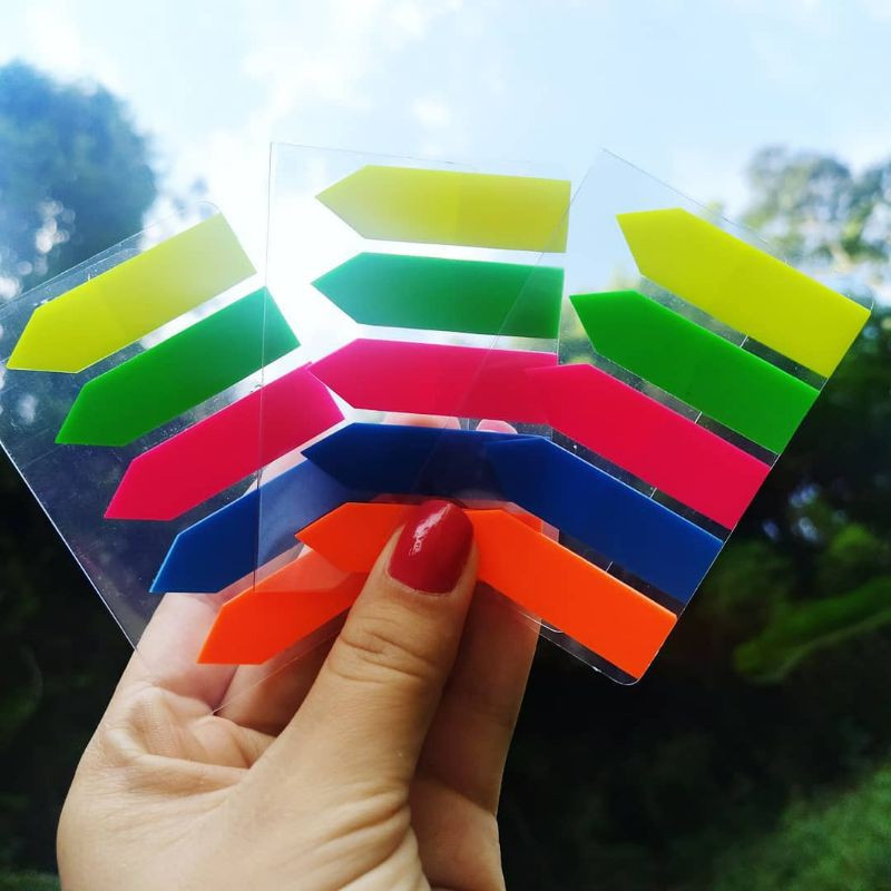 2 Estilos Notas Coloridas 5 Flag Seta Adesivas Papelaria Para ...