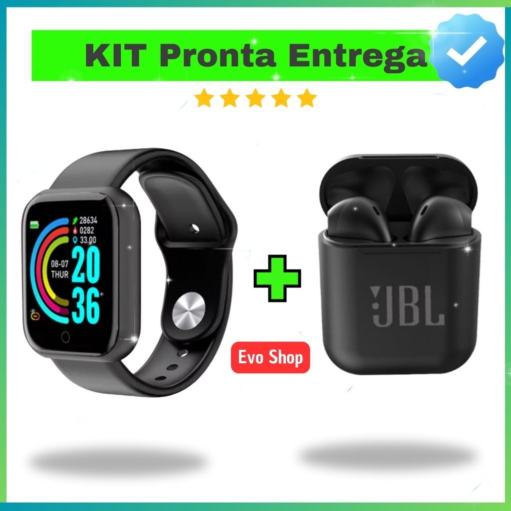 Smartwatch + Fone De Ouvido Bluetooth , Coloque Sua Foto Na Tela Do ...