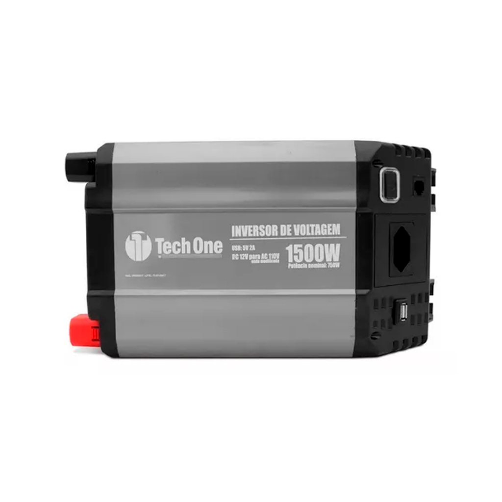 Inversor Tech One 1500w De Potência 12v Para 110v Com Usb | Shopee Brasil