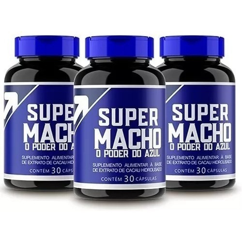Super Macho Suplemento alimentar afrodisiaco Kit com 3 potes 60 ...