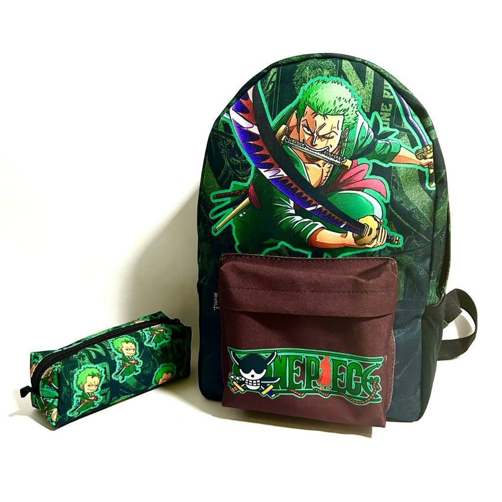 Kit mochila e Estojo Roronoa zoro One Piece anime geek presente ...
