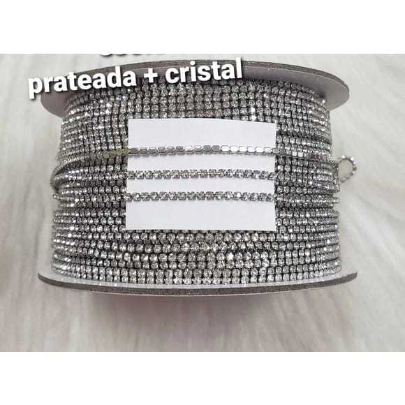 STRASS POR METRO SS6 PRATA ( 3 METROS ) | Shopee Brasil